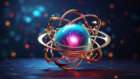 Premium Photo An Atom With Glowing Electrons And A Nucleus Atomic Energy And Science Concept