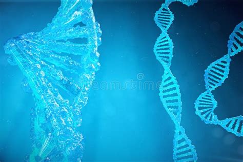 Helix Dna Molecule With Modified Genes Correcting Mutation By Genetic Engineering Concept