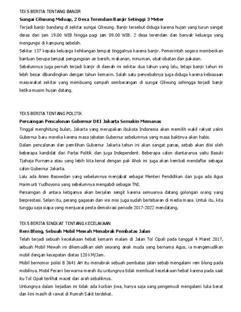 Contoh Berita Banjir Dalchaebi