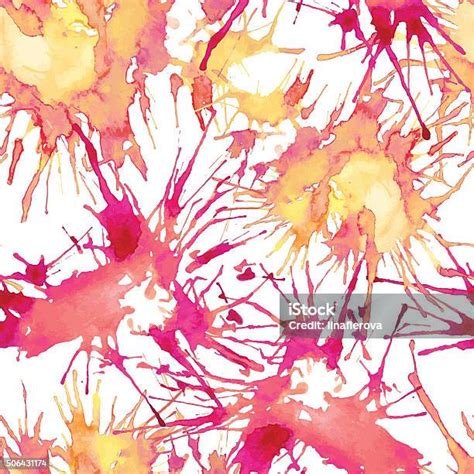 이음새 없는 패턴 워터컬러 블롯 노란색 및 빨간색 흐리게 합니다 가능성에 대한 스톡 벡터 아트 및 기타 이미지 가능성 개념 개념과 주제 Istock