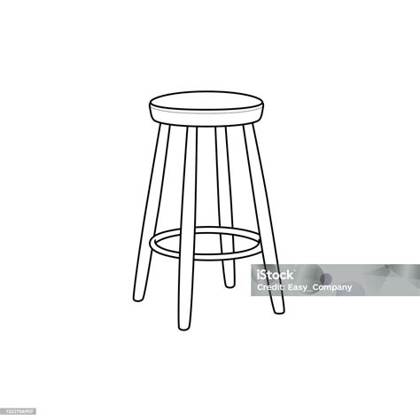 흑백 의자 만화 이미지 이것은 부모와 교사를위한 유치원 및 가정 교육을위한 벡터 일러스트레이션입니다 0명에 대한 스톡 벡터 아트