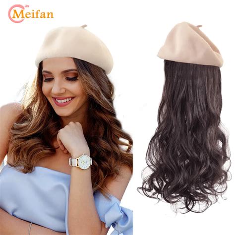 Meifan Синтетические длинные волнистые парики с беретом шапка модная новинка Осень зима