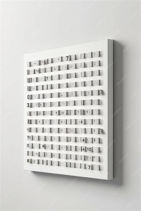 Alphanumeric Code Wall Mockup With Blank White Canvas Premium Ai