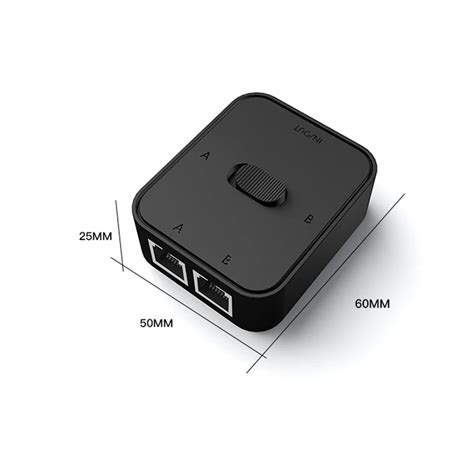 Gigabit 2 Port Network Switch Rj45 Splitter Cable Extender 1000mbps Selector