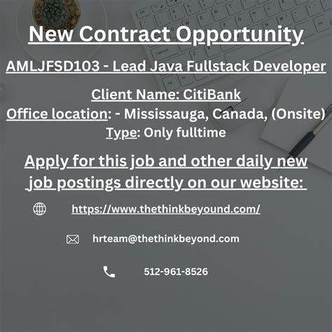 Thinkbeyond We Have An Urgent Opening For A Lead Java Fullstack