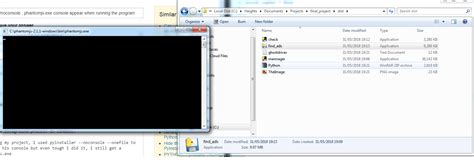 Process After Doing Pyinstaller Noconsole Phantomjsexe Console
