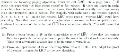 Consider The Following Paging Algorithm Which We Chegg Com