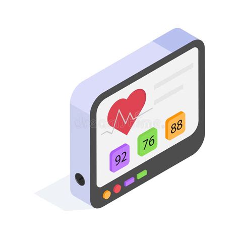 Digital Heart Monitor Displaying Heart Rate And Health Stats Stock Vector Illustration Of