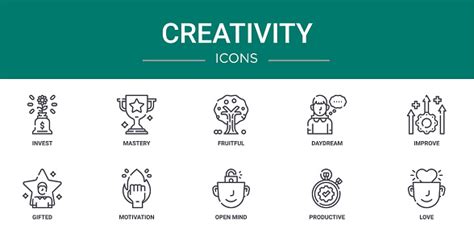 투자 숙달 결실 백일몽 개선 영재 보고서 프리젠 테이션 다이어그램 웹 디자인 모바일 앱을위한 동기 부여 벡터 아이콘과 같은 10