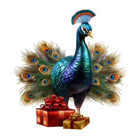 Beautiful Peacock With T Box Ai Generative 33256860 Png