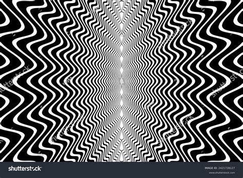 Wavy Lines Symmetrical Pattern Abstract Black Stock Vector Royalty