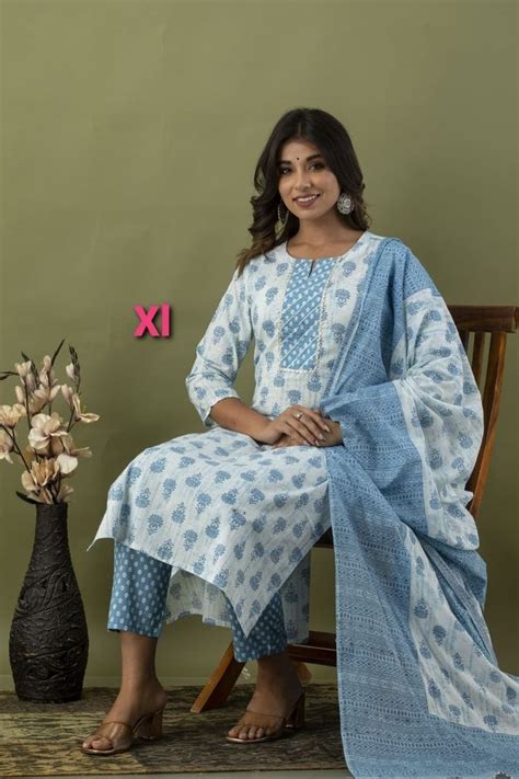 Order Hand Block Printed Pure Cotton Stitched Kurti Pant Set By