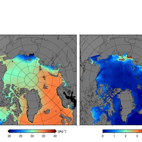 Mean And Standard Deviation Of Weekly Sea Surface Salinity For The