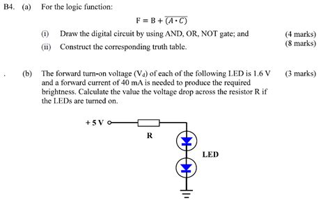 solved a for the logic function f b a⋅c i draw the