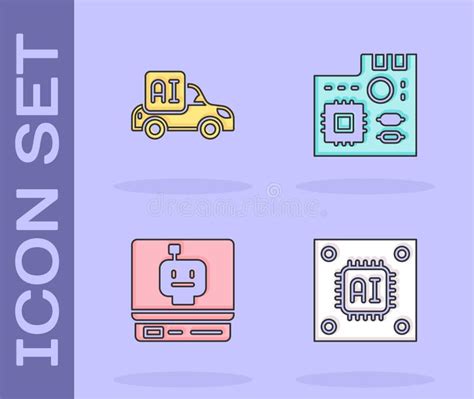 Set Processor With Microcircuits Cpu Autonomous Smart Car Robot And