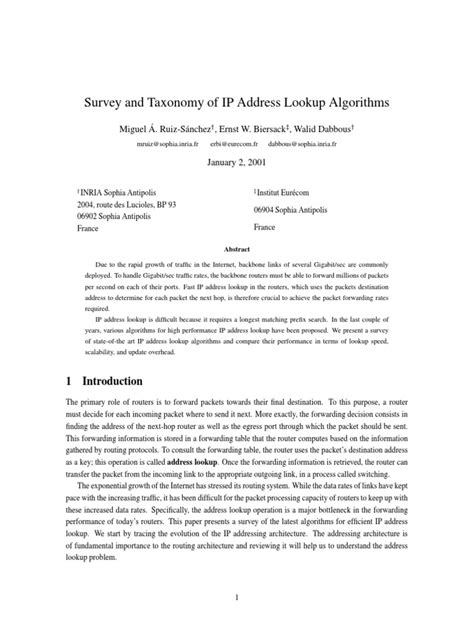 survey and taxonomy of ip address lookup algorithms miguel Á ruiz
