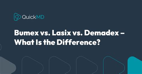 Bumex Vs Lasix Vs Demadex What Is The Difference Quickmd