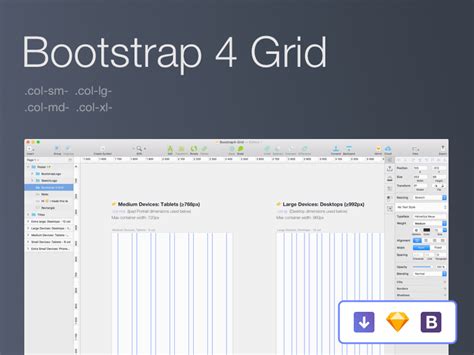 Bootstrap 4 Grid For Sketch Freebie Download Sketch Resource Sketch Repo
