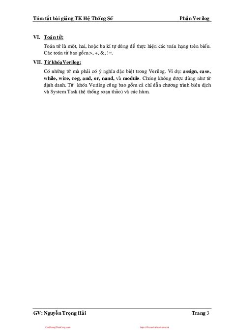 PDF Thiết Kế Hệ Thống Số Đh Bách Khoa Hn Võ Lê Cường Verilog Pdf