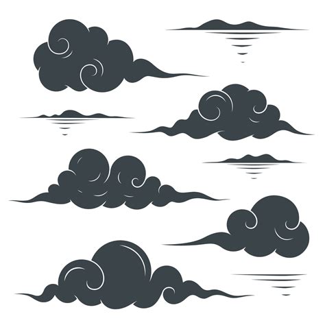 Traditional Cloud Elements Asian Style Vector Illustration 2006712 Vector Art At Vecteezy