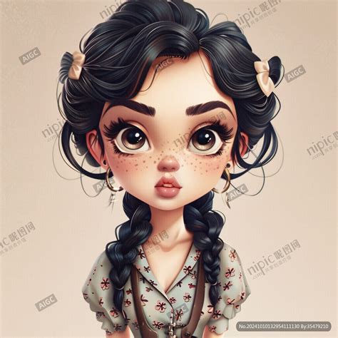 Ai创作图小女孩头像插画 插画人物头像女孩 卡通新疆小女孩 3d卡通女孩 人物头像插画女孩 卡通写实人物 写实人物插画 小女孩儿插 原创卡通女孩 卡通麻花辫小女孩 插画女孩卡通头像 卡通大眼