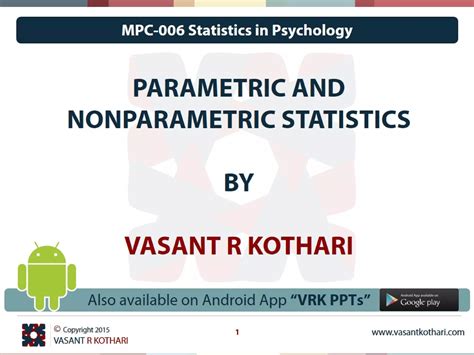 01 Parametric And Non Parametric Statistics PDF