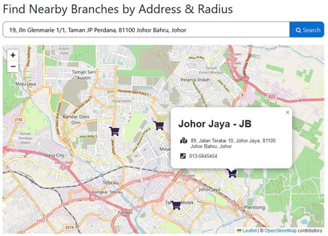 filter jetengine map listing by user input address and radius distance