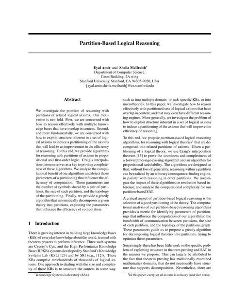 Pdf Partition Based Logical Reasoning