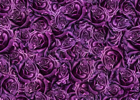 Seamless Realistic Violet Color Rose Pattern Illustration Generative Ai Stock Illustration