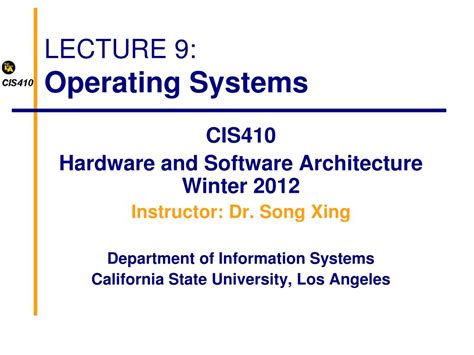 PPT LECTURE 9 Operating Systems PowerPoint Presentation Free Download ID 6397487