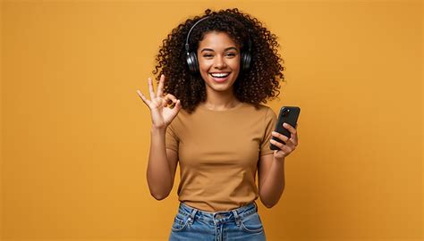 تصویر دختر جوان در حال گوش دادن به موسیقی با موبایل ایران پیک پیکفری