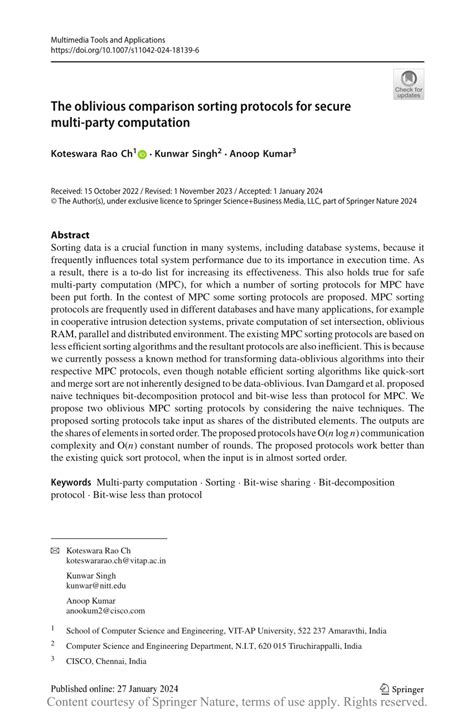 The Oblivious Comparison Sorting Protocols For Secure Multi Party