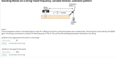 solved standing waves on a string fixed frequency variable