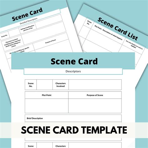 Scene Card Plotting Card Scene Card Template Writing Template Etsy