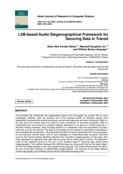 pdf lsb based audio steganographical framework for securing data in