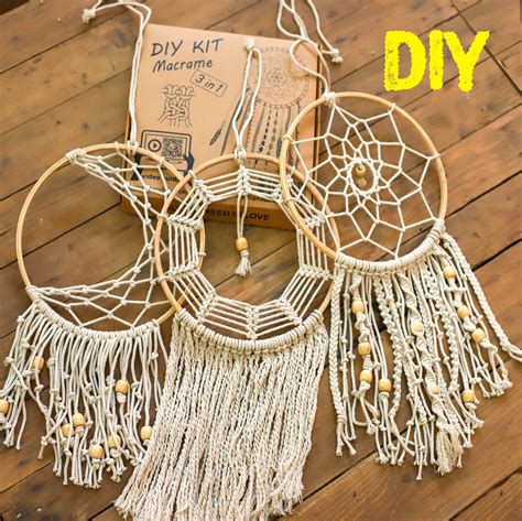 Diy Macrame Dream Catcher Kit 3 In 1 Mandala Life Art