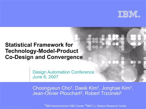 Statistical Framework For Technology Model Product Co Design And Convergence Ppt