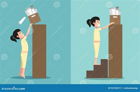 Improper Versus Against Proper Lifting Stock Vector Illustration Of Accident Pose 55762917