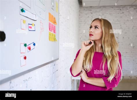 Female Web Designer Planning Mobile Appliaction Layout Stock Photo Alamy