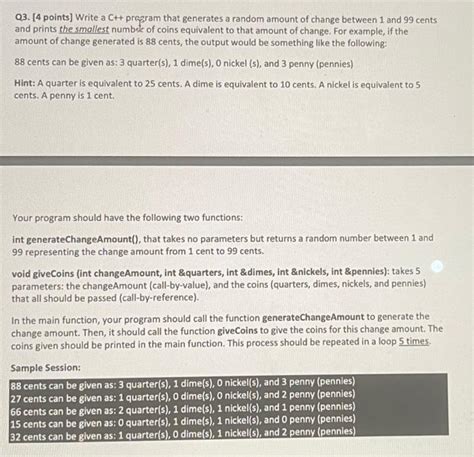 Solved Q3 4 Points Write A Ct Prgram That Generates A