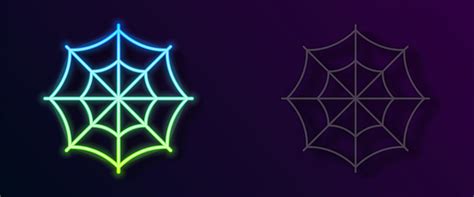 검은 색 배경에 고립 된 빛나는 네온 라인 거미 웹 아이콘 거미줄 기호입니다 해피 할로윈 파티 벡터 할로윈에 대한 스톡 벡터 아트 및 기타 이미지 Istock