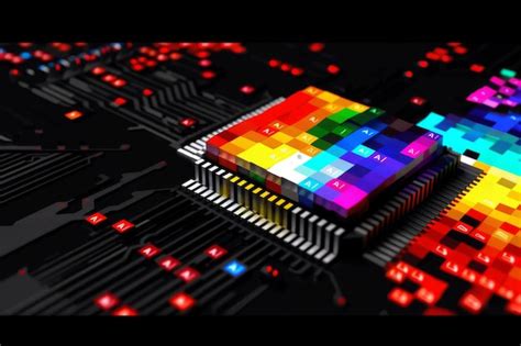 Colorful Ai Microchip On A Circuit Board Representing Advanced Technology Data Processing And Sm