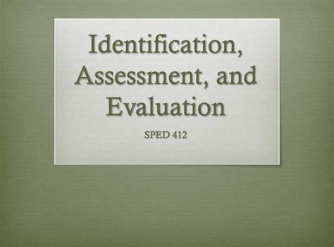 Assessment And Eligibility