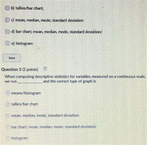 Solved Question 1 1 Point D When Computing Descriptive
