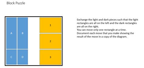 Solved Block Puzzle Exchange The Light And Dark Pieces Such Chegg Com
