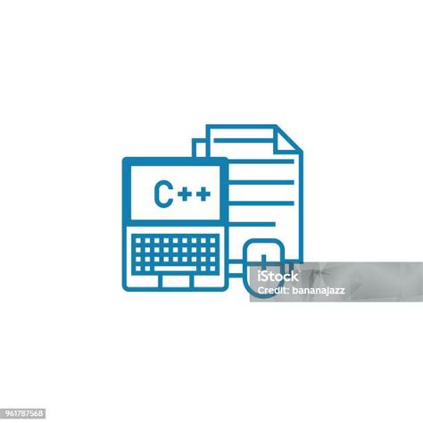 프로그램 코딩 선형 아이콘 개념입니다 프로그램 코딩 라인 벡터 기호 기호 그림 Html에 대한 스톡 벡터 아트 및 기타 이미지