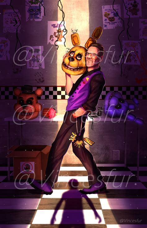 Fnaf William Afton Springtrap Purple Guy Poster 11x17 Etsy