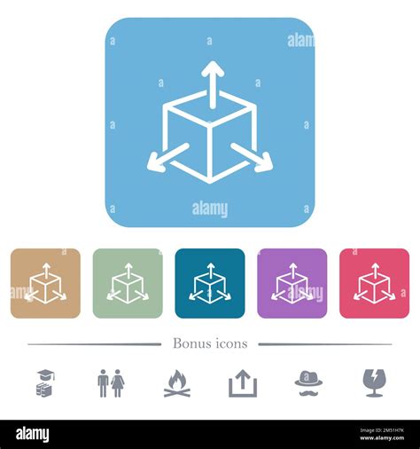 Scalability White Flat Icons On Color Rounded Square Backgrounds 6 Bonus Icons Included Stock