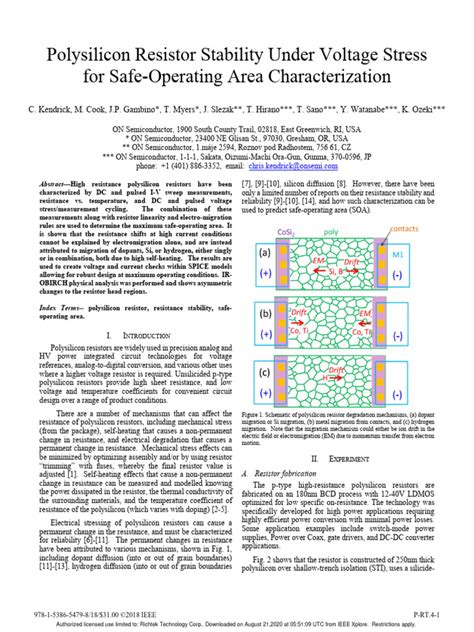Polysilicon Resistor Stability Under Voltage Stress For Safe Operating