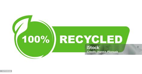 100 재활용 라벨 재활용 아이콘입니다 생태 기호입니다 폐기물 제로 재활용 재사용 및 감소 환경 보호 기호입니다 벡터 그림입니다 재활용에 대한 스톡 벡터 아트 및 기타